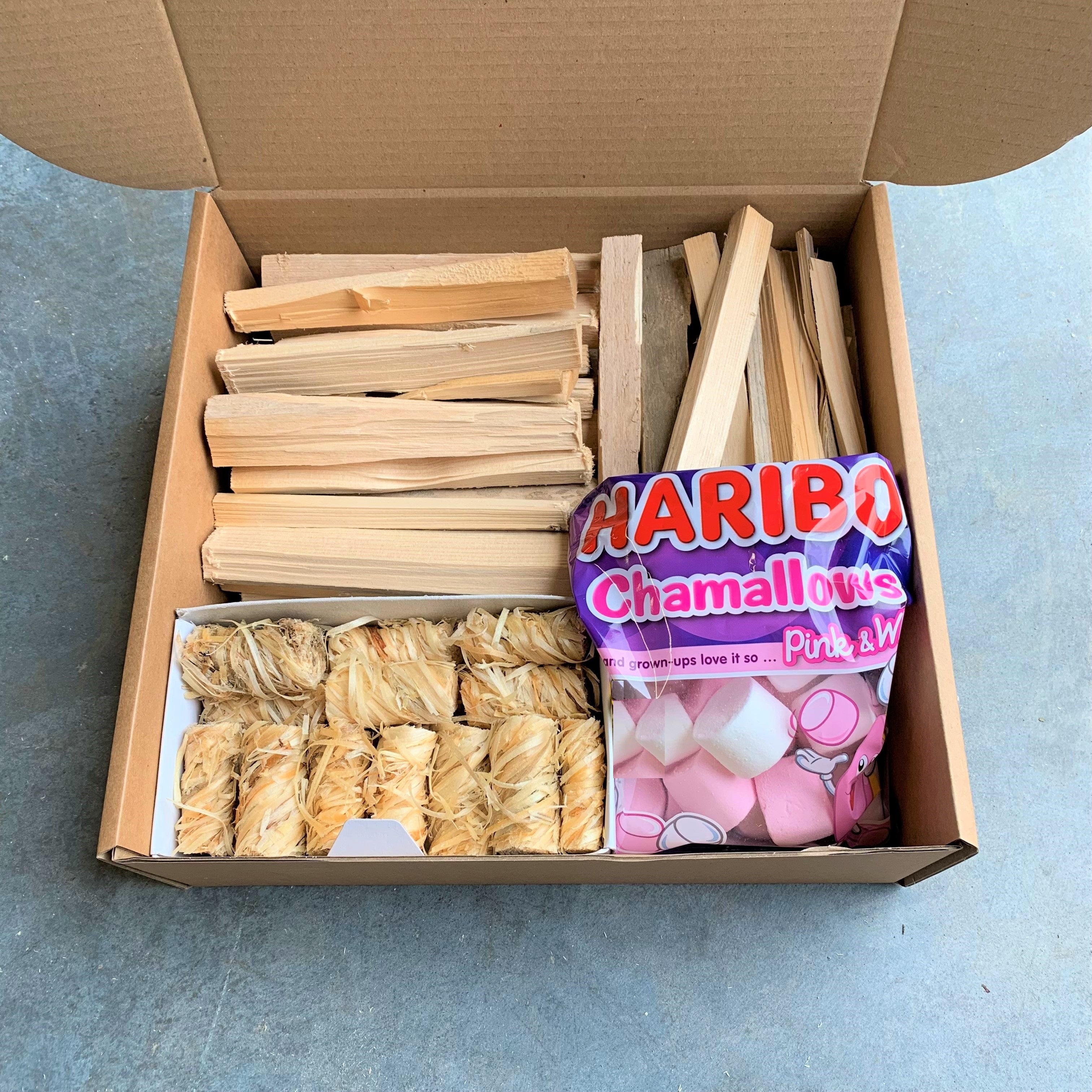 Our New Camp Fire Box includes Kindling and Extra Goodies. – The Scaff Shop