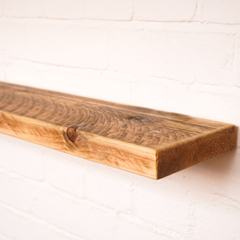 Reclaimed Floating Radiator Shelf Kit (165mm width) - Rustic Shelves ...