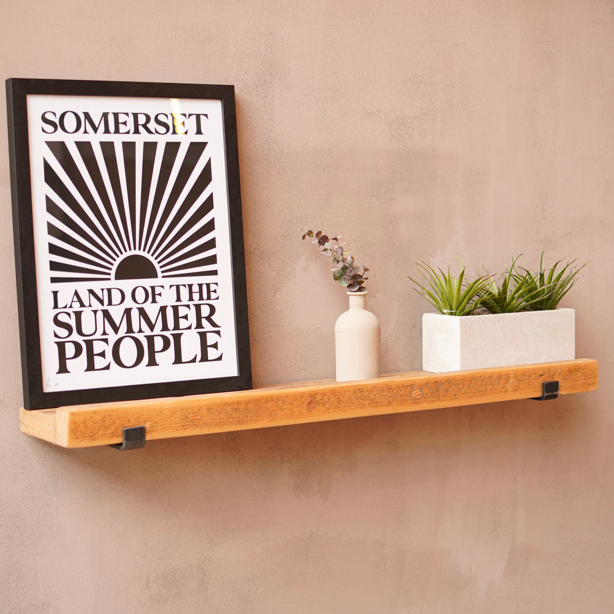 Reclaimed Rustic Wooden Floating Picture Shelf Kit (225mm width) – The ...